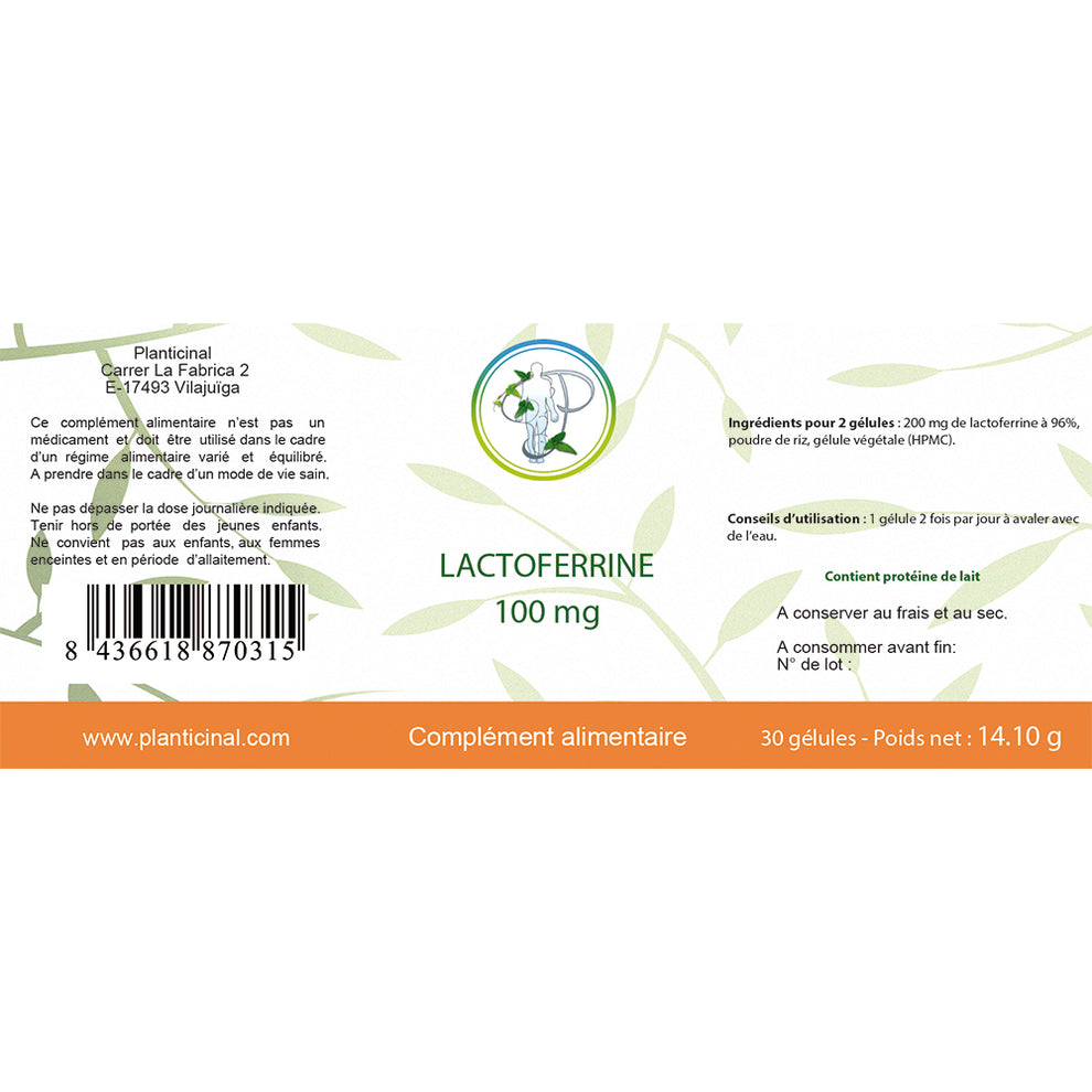 Lactoferrin 100 mg at 96% – PLANTICINAL